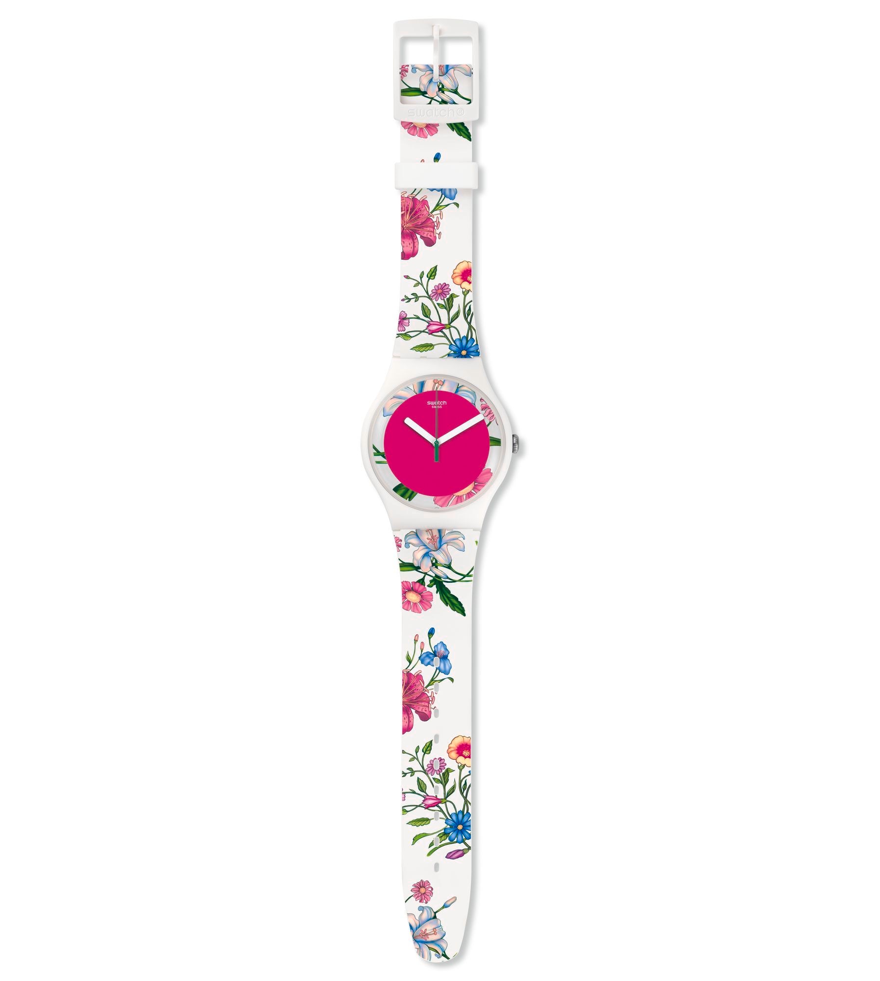 montre swatch jardin fleuri